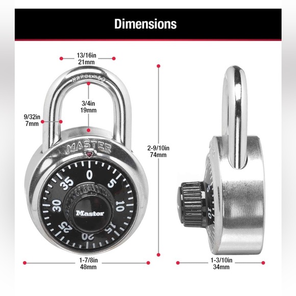 Master Lock | Office | Master Lock 50t Combination Lock Stainless Steel ...